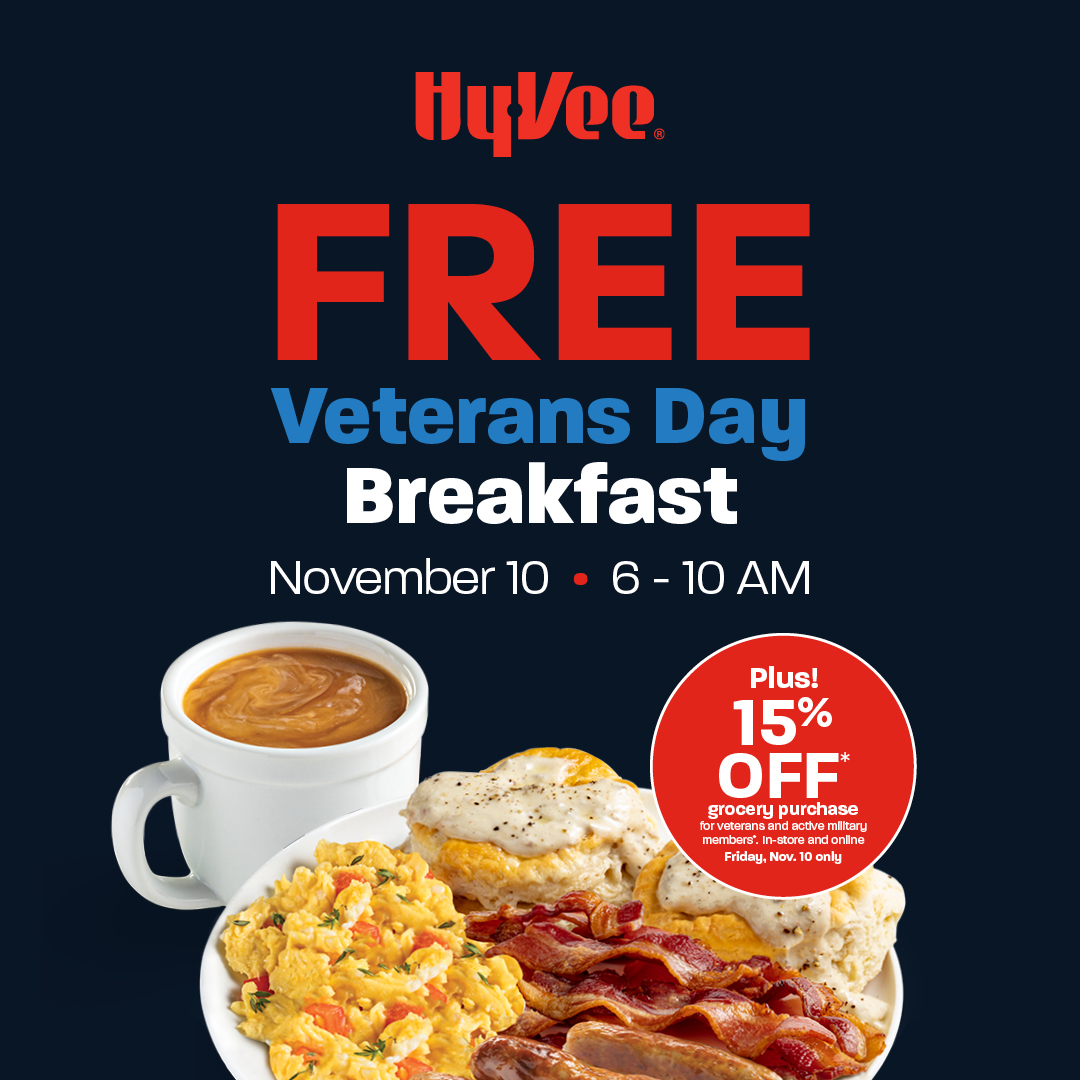Hy Vee Veterans Breakfast 2024 Nj Maggi Beverlie